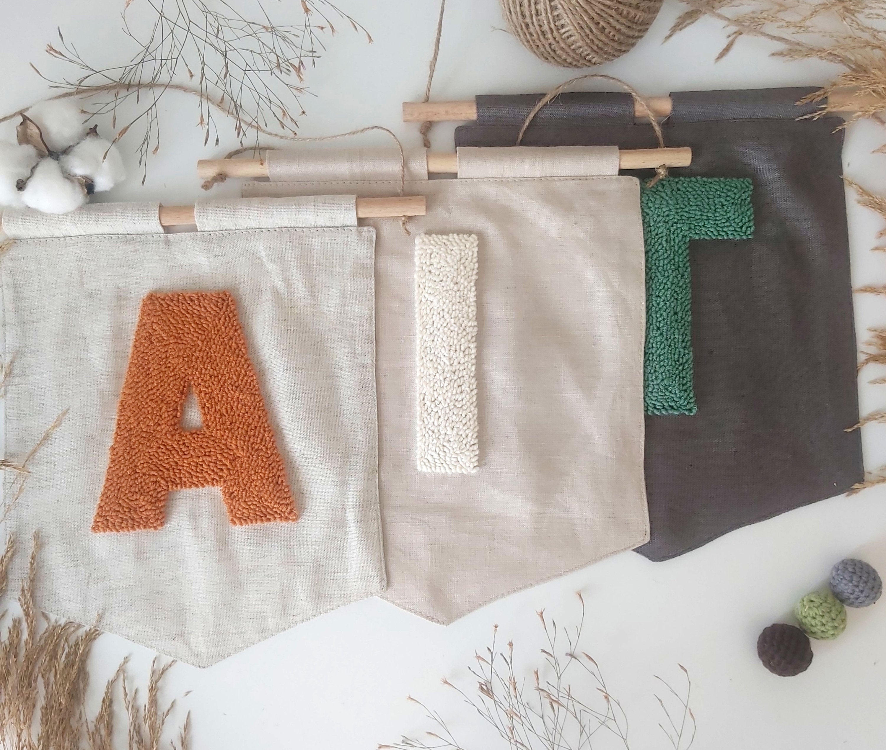 Linen Flag Banner, Linen Hanging Flag, Custom Banner, Linen Bunting ...