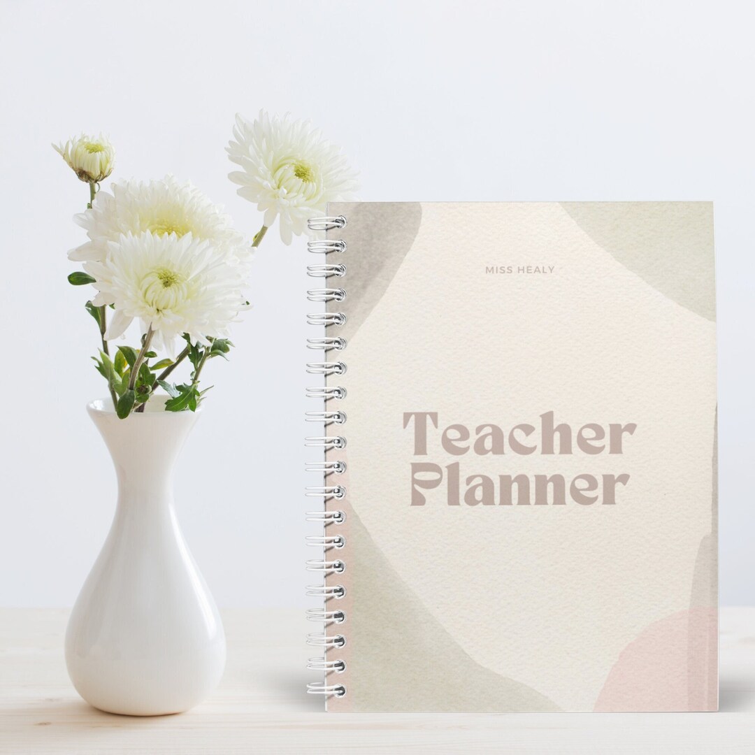Personalised Teacher Planner 2025-2026 Watercolour Art, Lesson Planner ...