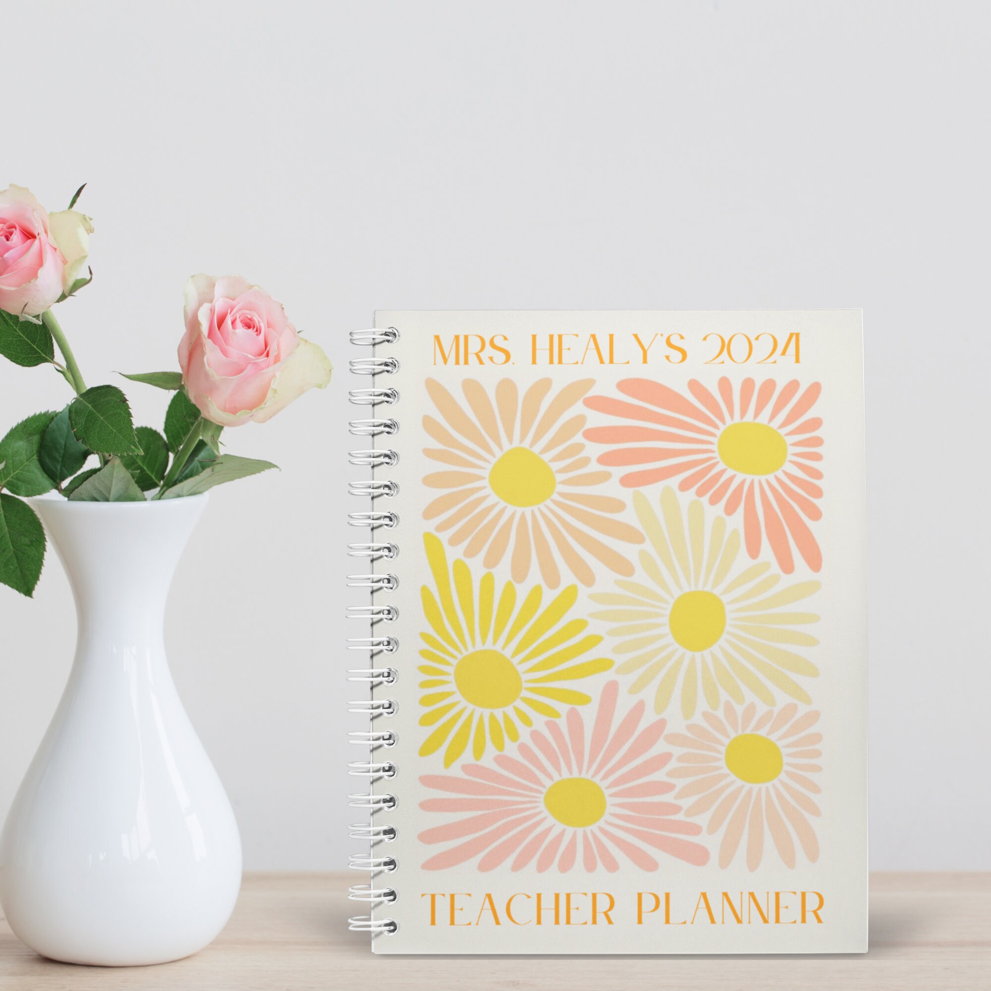 Personalized 2025/2026 Teacher Planner, Pastel Floral Diary, Matisse ...