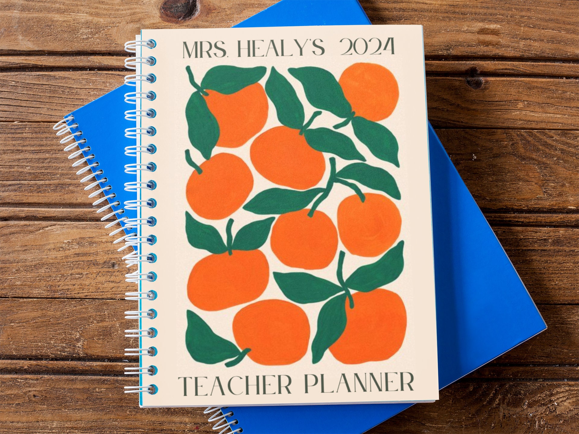 2025-2026 Teacher Planner, Personalized Hand Drawn Oranges Journal, A5 ...