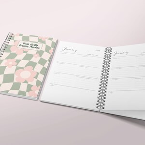 Personalized 2025-2026 Checker Print Teacher Planner, A5 Spiral ...