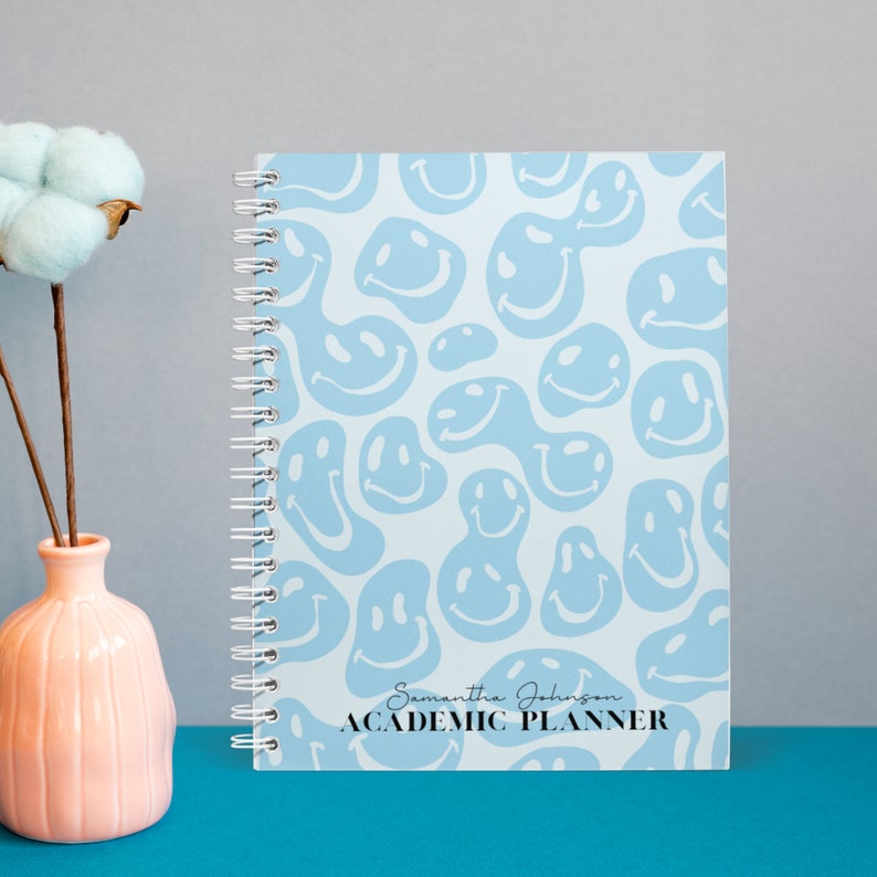 Academic 2026 Student Planner, Distorted Smiley Face Personalized A5 ...