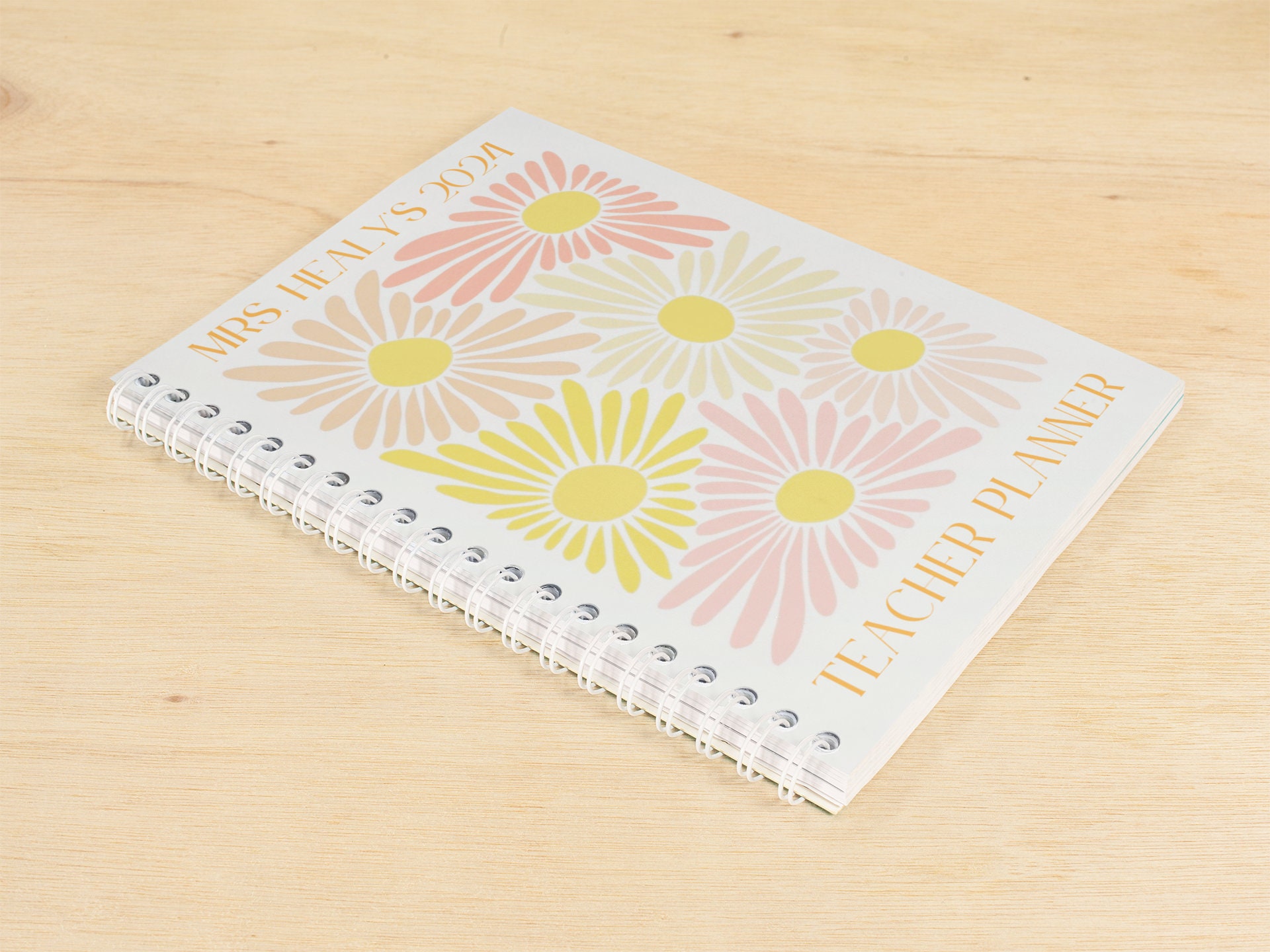 Personalized 2024 Teacher Planner, Pastel Floral Abstract Diary ...