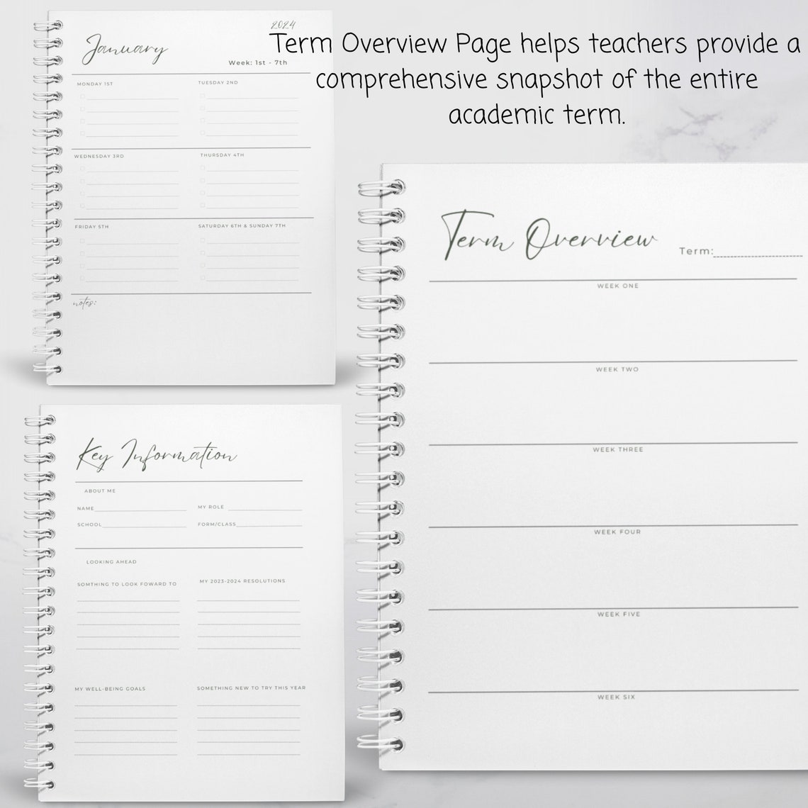 2025-2026 Teacher Planner, Personalized Hand Drawn Oranges Journal, A5 ...