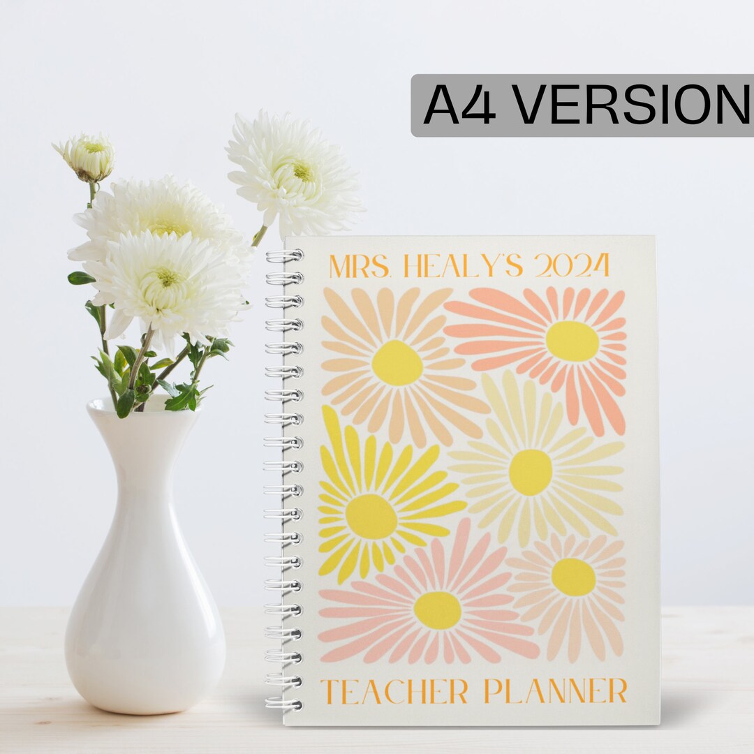 Personalised 2024 Teacher Planner, Pastel Floral A4 Diary, Matisse ...