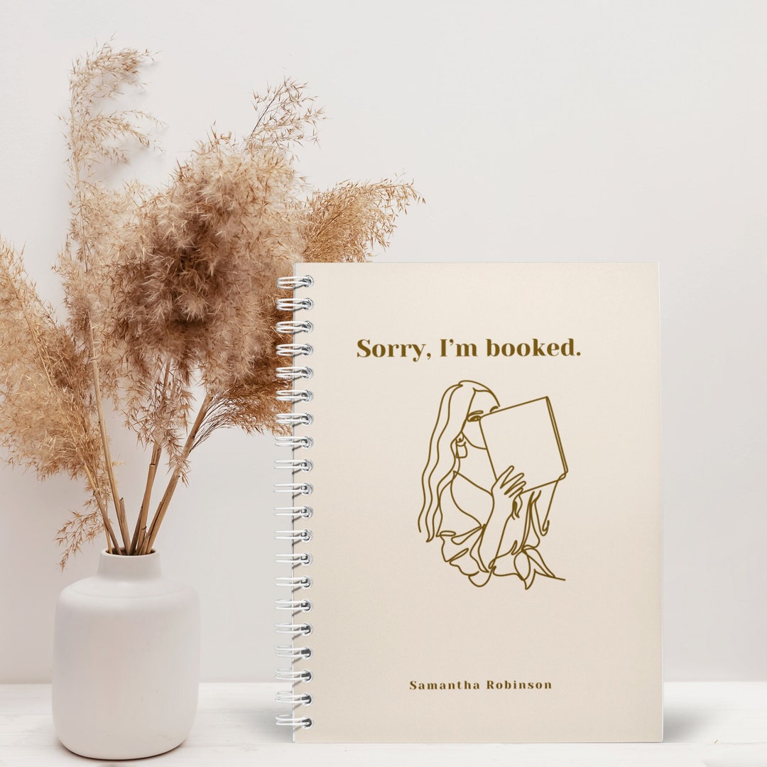 Sorry I'm Booked Reading Journal, Personalized A5 Spiral Book Journal ...