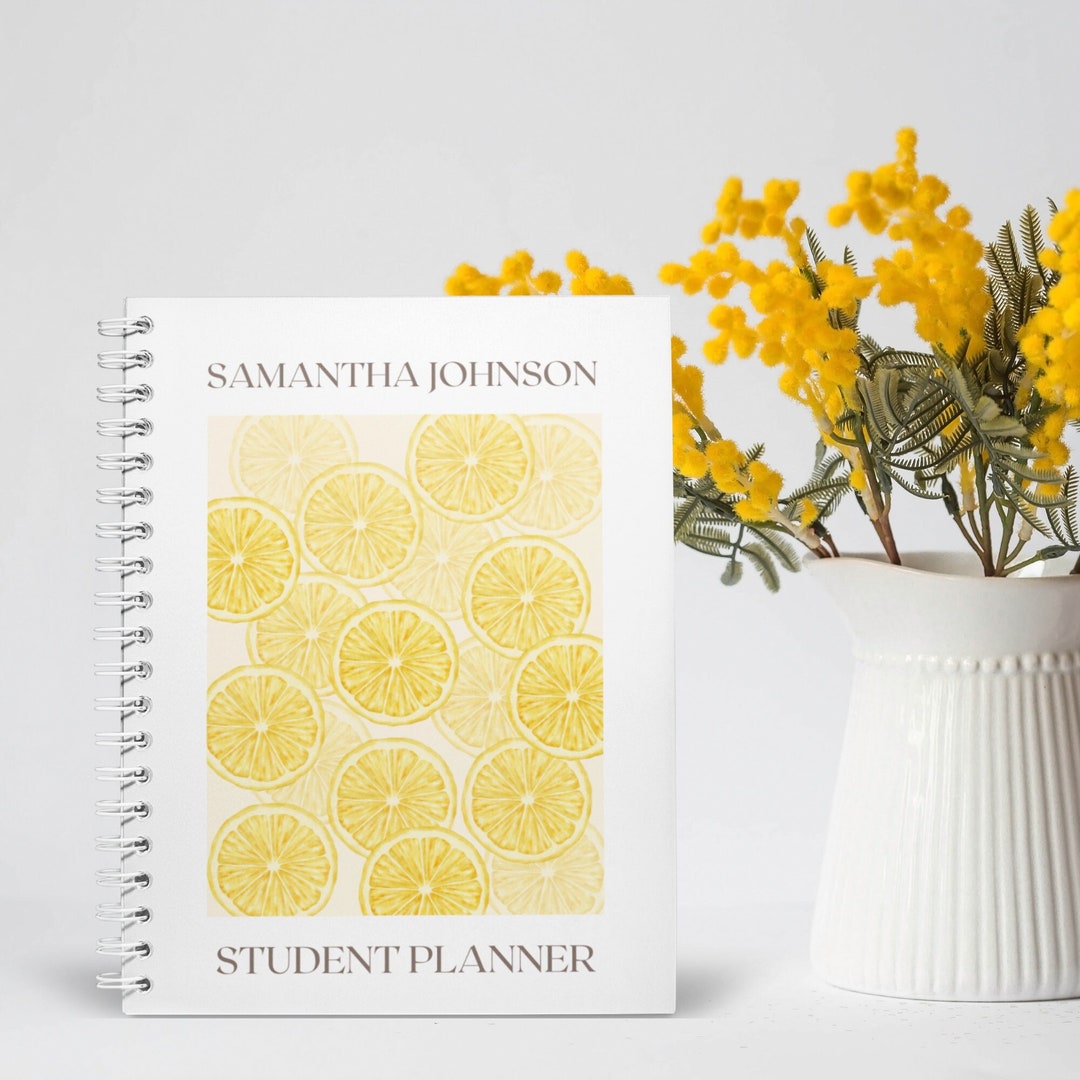 Student Academic College Planner 2024-2025 Lemon Design, Personalized ...