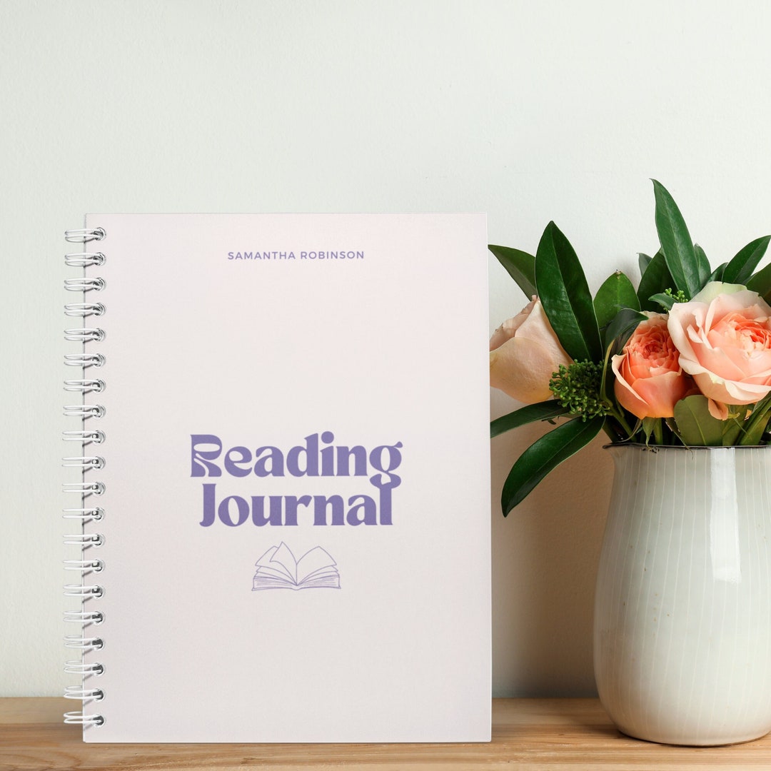 Blush Pink & Purple Reading Journal, Personalized A5 Spiral Book ...