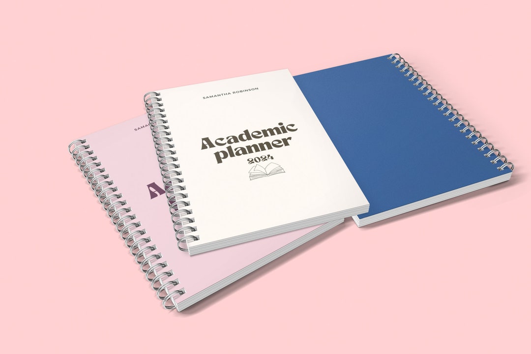 Academic 2024 Student Planner, Personalized A5 College Spiral Notebook ...