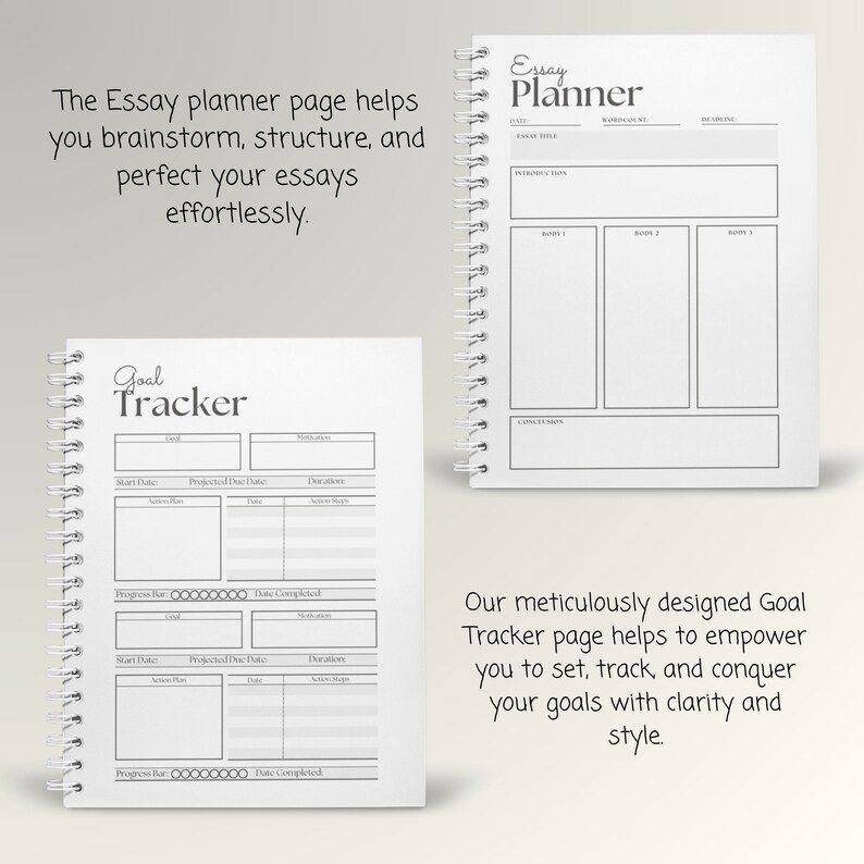 Student Study Planner for 2026 in Mocha Brown, Personalised A5 Spiral ...