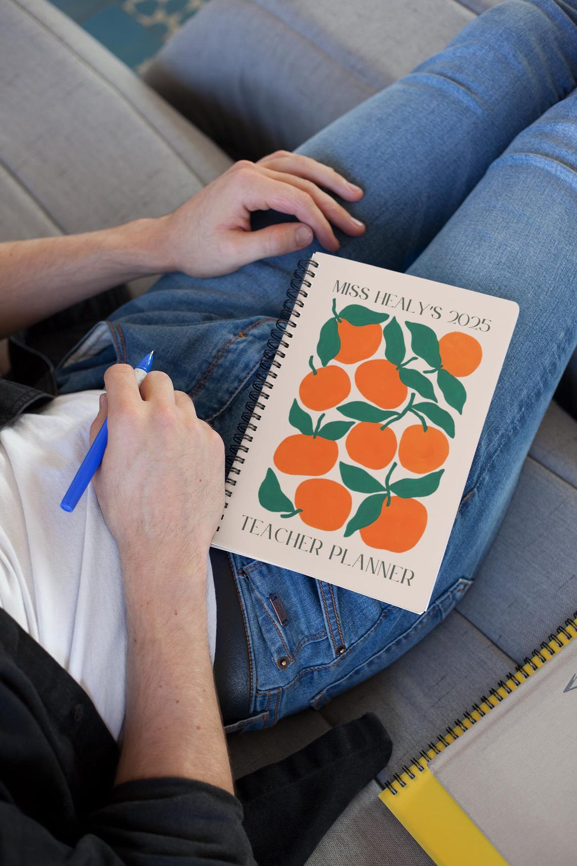 2025-2026 Teacher Planner, Personalized Hand Drawn Oranges Journal, A5 ...