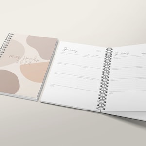 2025-2026 Teacher Planner, Personalized Brown Abstract Journal, A5 ...