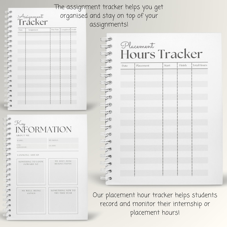 Academic 2024 Student Planner, Personalized A5 College Spiral Notebook ...