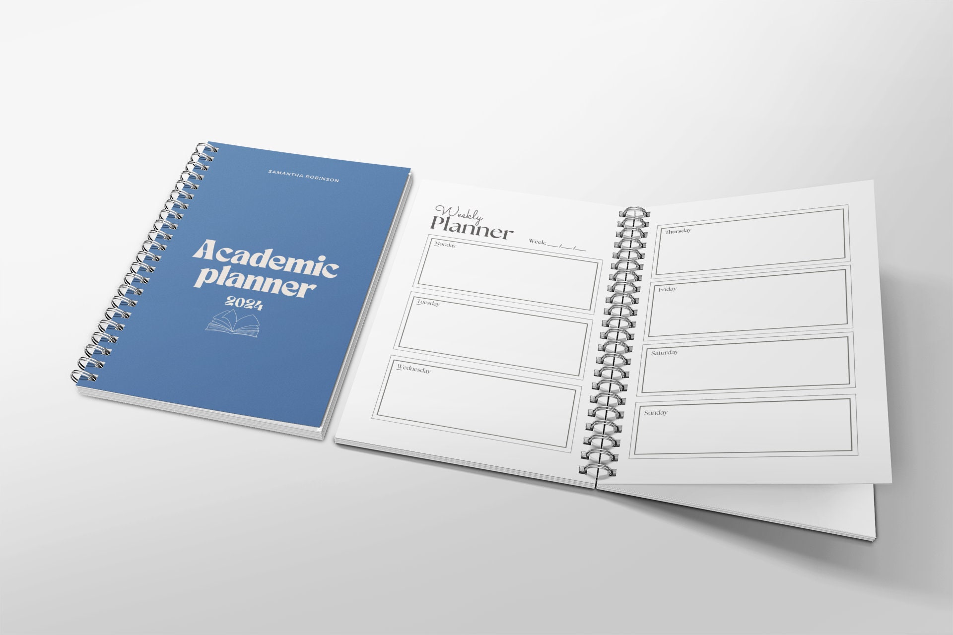 Academic 2024 Student Planner, Personalized A5 College Spiral Notebook ...