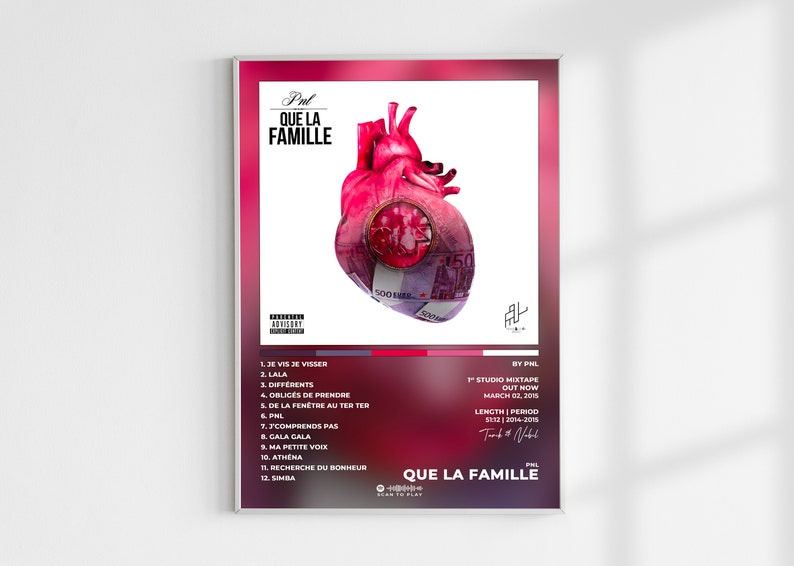 Poster Album Que La Famille de PNL Poster de PNL Rap - Etsy France