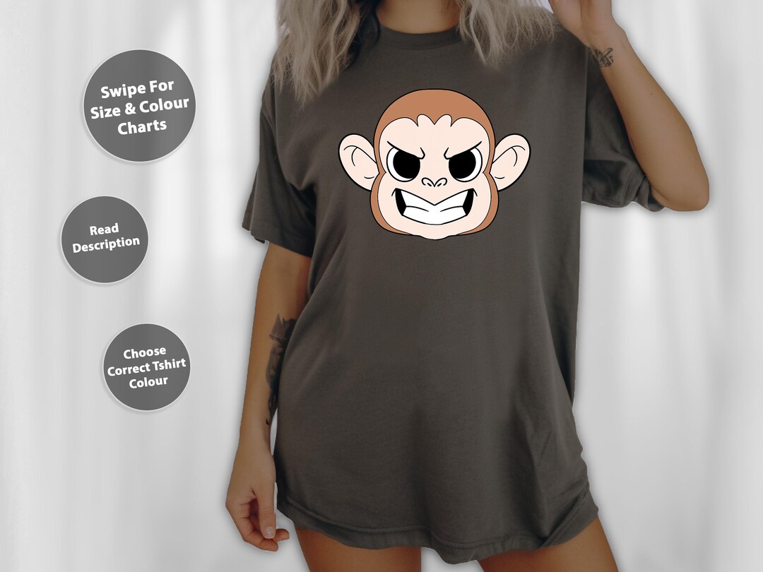 Cool Angry Monkey Ape Funny Meme Graphic Ferocious T-shirt, Sweatshirt ...