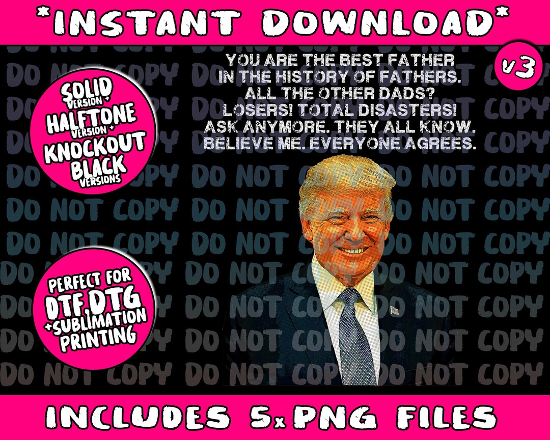 Funny Great Dad Donald Trump Fathers Day Png Bundle, Trending Png ...