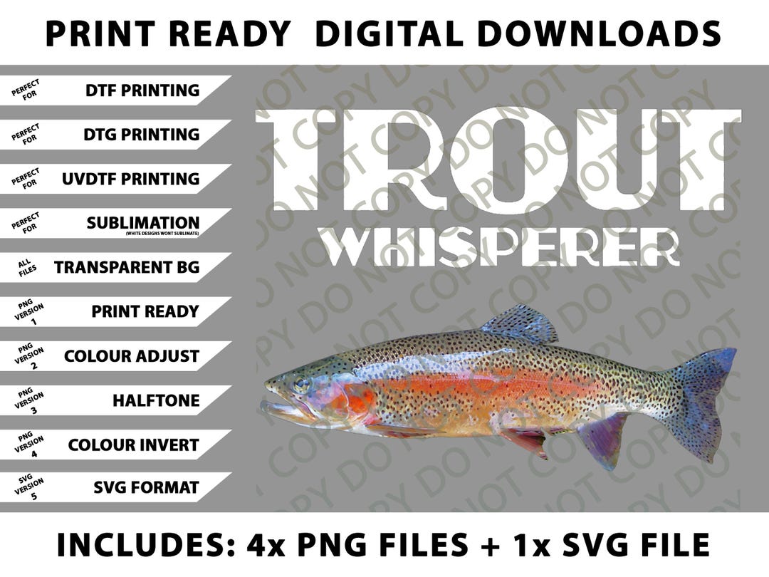 Trout Fishing Shirt Steelhead Rainbow Trout Whisperer Png Bundle, SVG ...