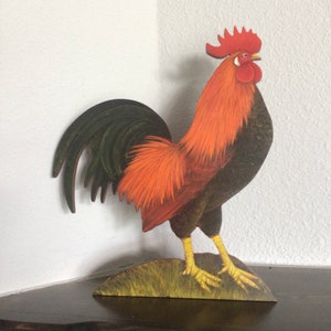 Hand Painted Rooster / Chicken on Wood Cutout - Etsy