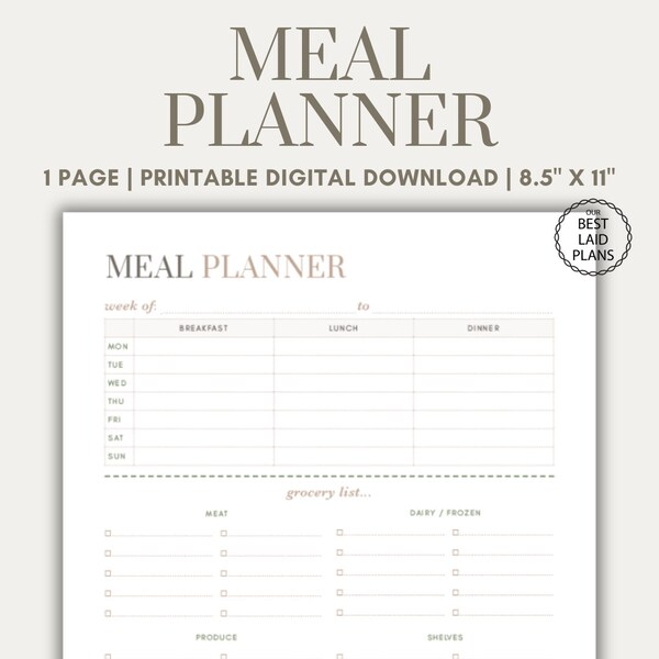 Meal Planning - Etsy