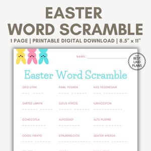 Easter Word Scramble Game Printable Digital Download PDF Easter Word ...