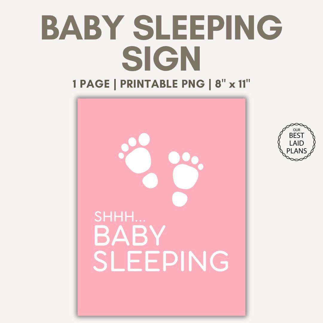 Baby Sleeping Sign Printable, Baby Sleeping Sign PNG, Do Not Disturb ...