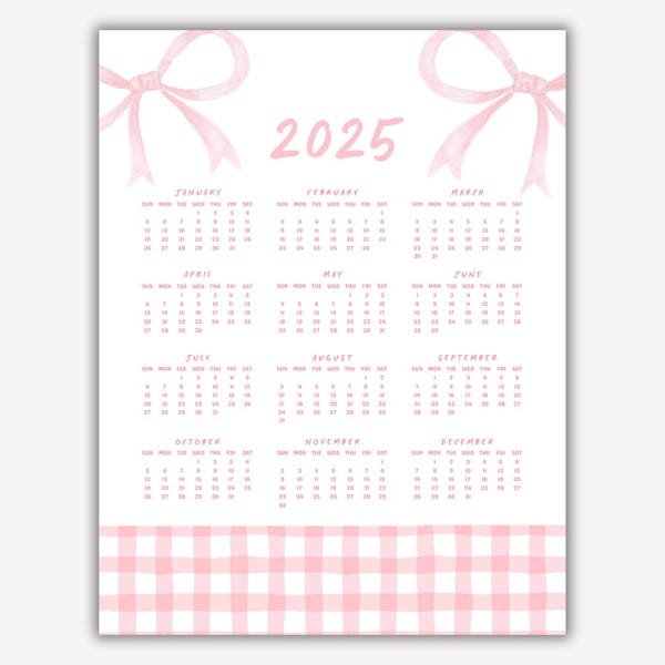 Coquette Calendar 2025 - Etsy