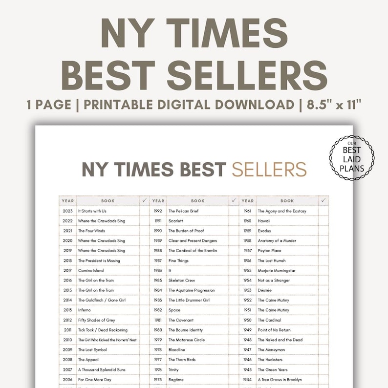 NY Times Best Sellers List, New York Times Books Best Sellers, NY Times ...