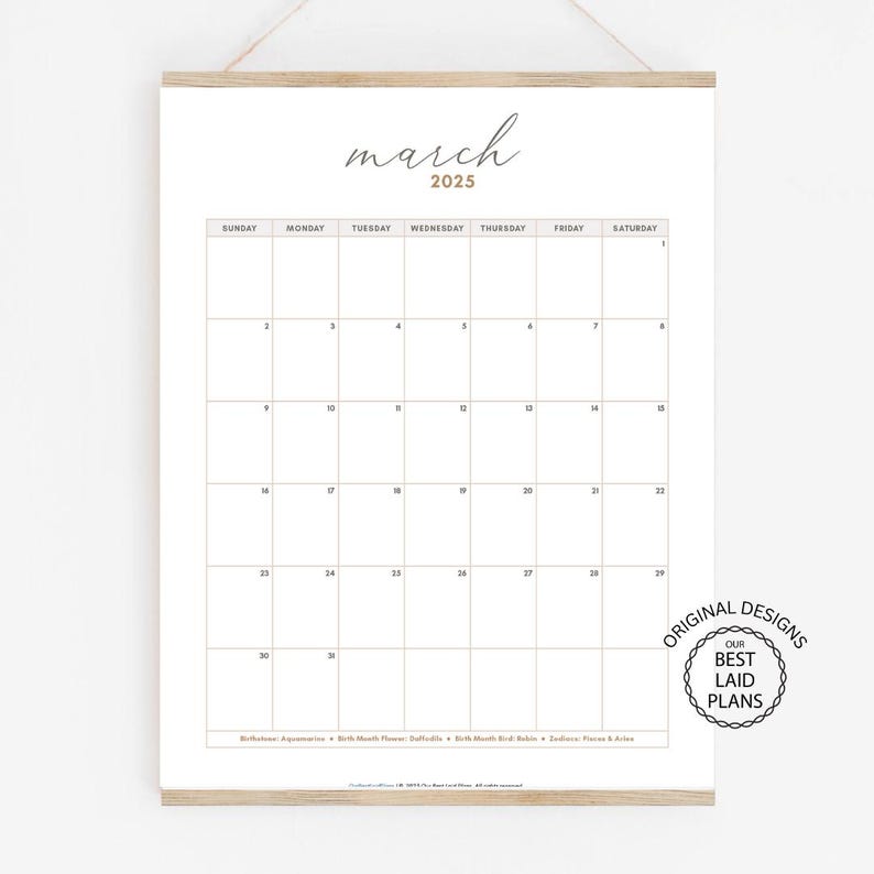 March 2024 Calendar Printable PDF, March 2024 Calendar Without Holidays ...