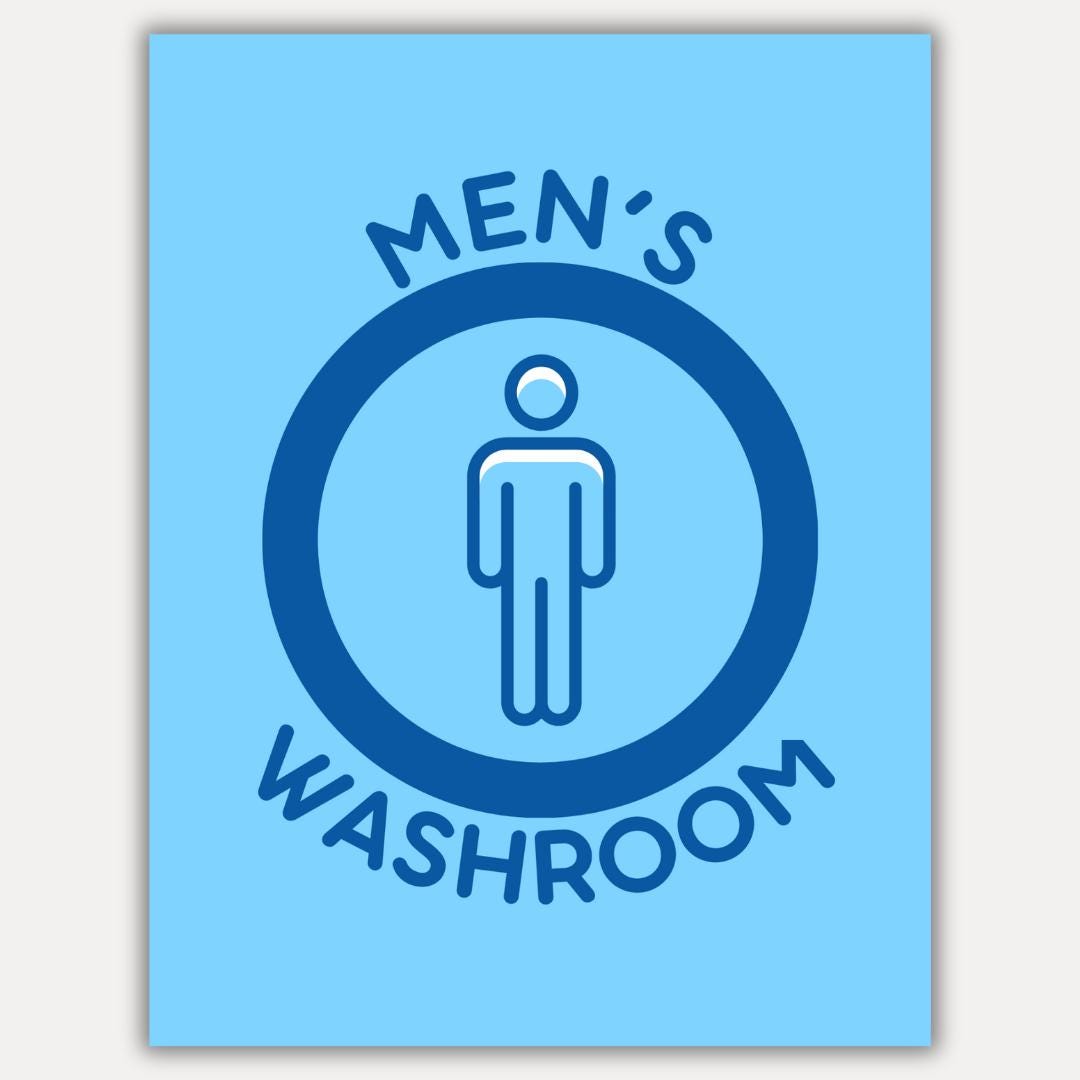 Mens Washroom Sign Printable, Mens Bathroom Sign Printable, Mens ...