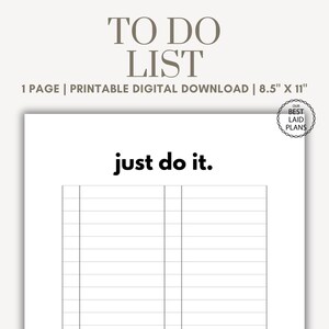 To Do List Template PDF to Do List Template Printable to Do List ...