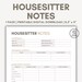 House Sitter Instructions House Sitter Checklist Printable Template ...