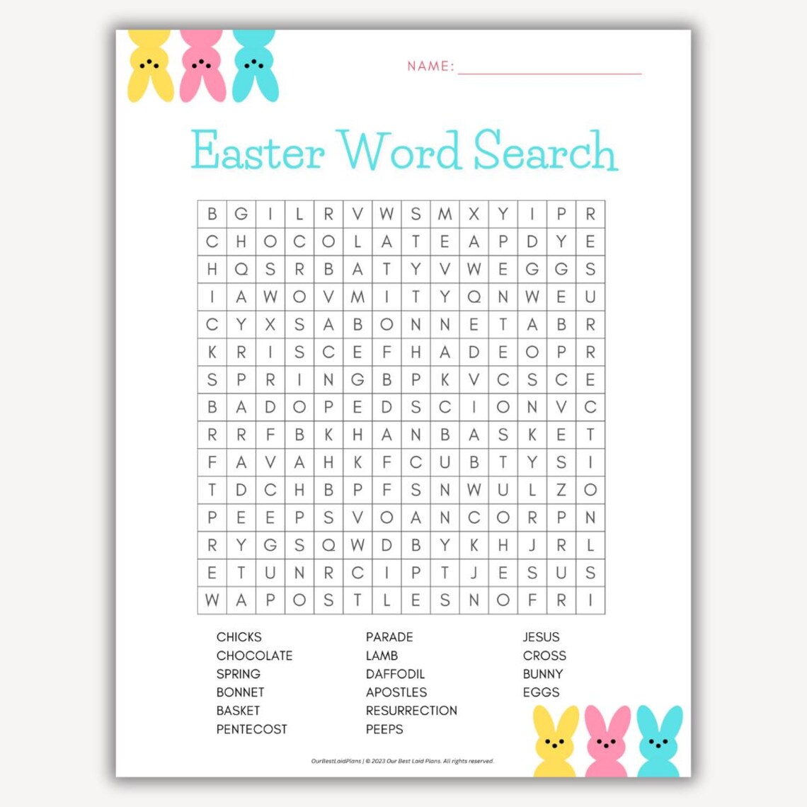 Easter Word Search, Easter Find a Word, Easter Search a Word Puzzle ...