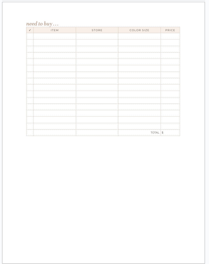 Baby Clothes Audit Printable Editable Google Docs Baby Planner Baby ...