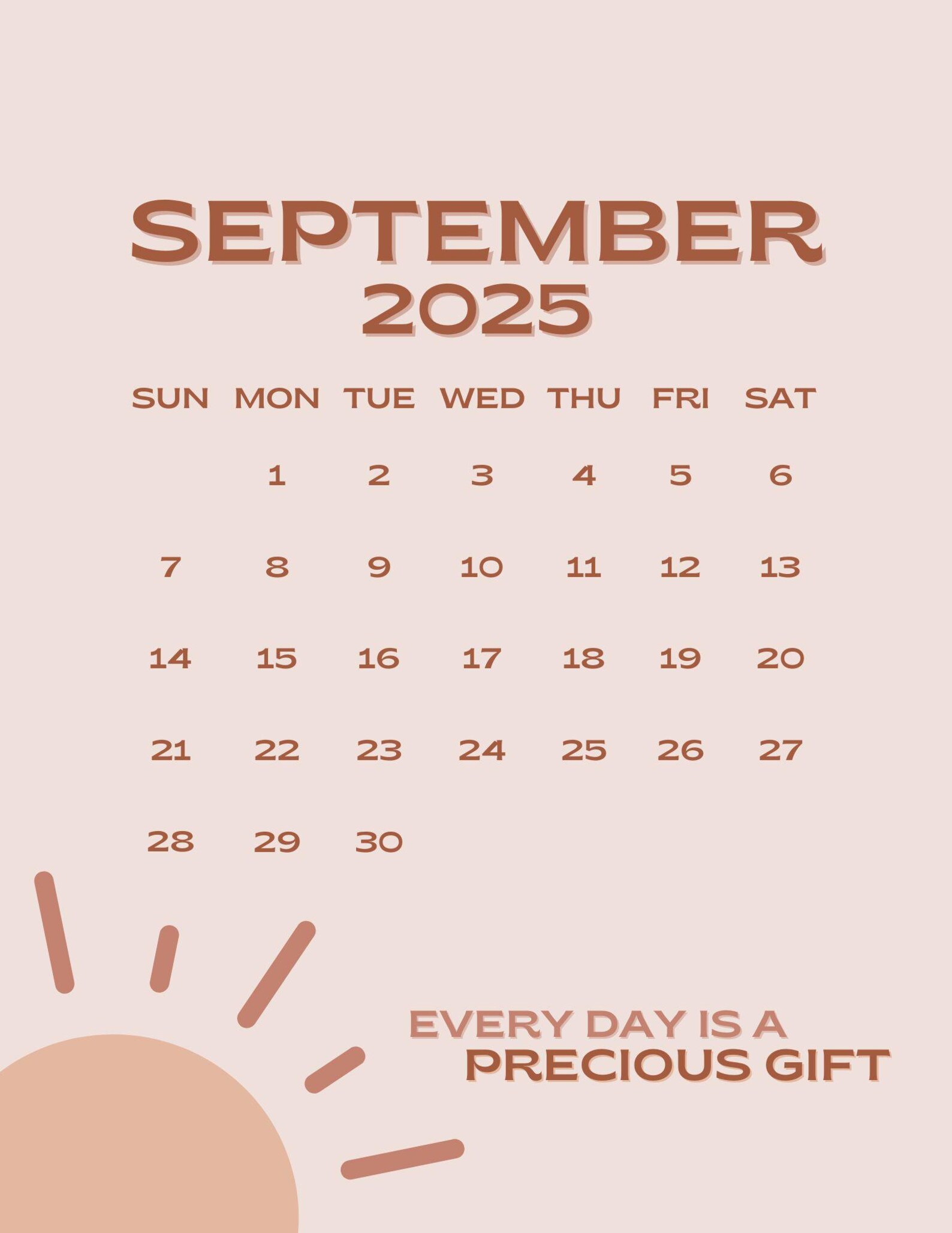 September 2025 Calendar Printable PDF September 2025 Calendar Page ...