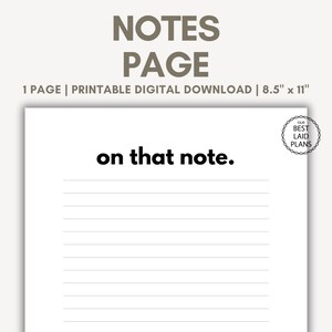 Notes Page Printable Notepad Printable PDF Notes Printable Notepad ...