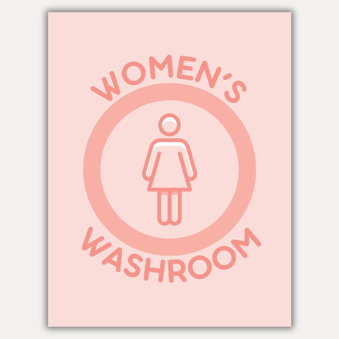Womens Washroom Sign Printable, Womens Bathroom Sign Printable, Womens ...