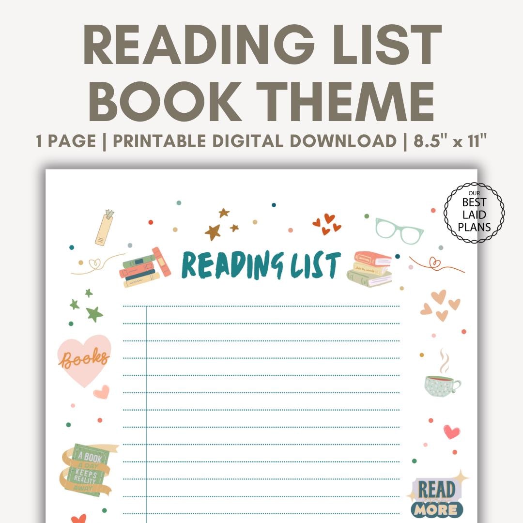 Book Read List Books to Read Reading List Printable PDF Book Tracker ...