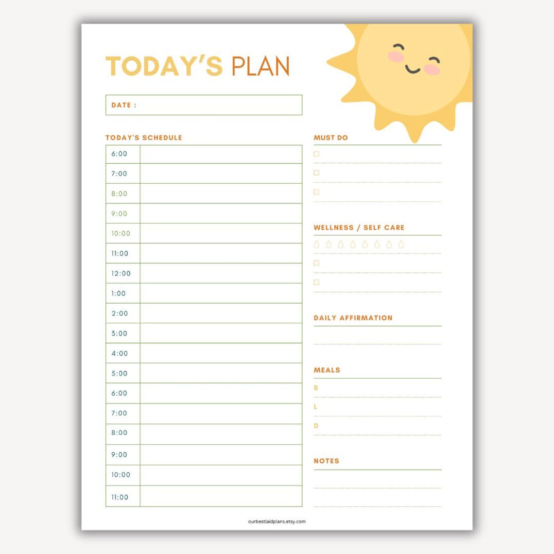 Cute Daily Timetable Template Printable Daily Timetable Template PDF ...