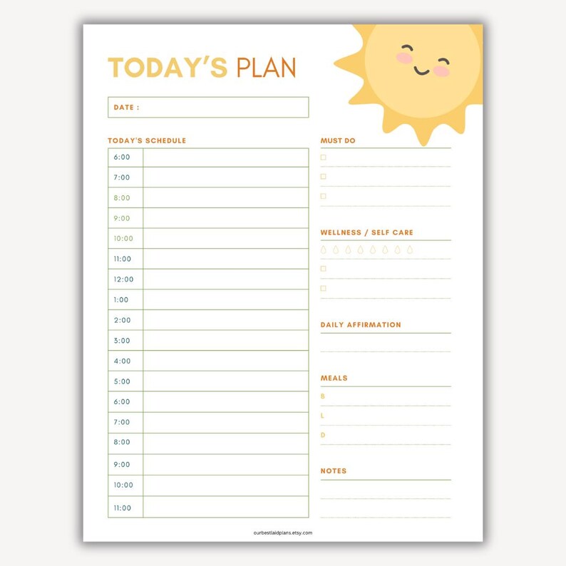 Cute Daily Timetable Template Printable Daily Timetable Template PDF ...