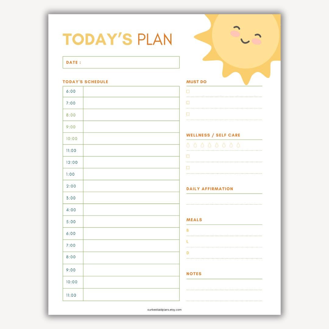 Cute Daily Timetable Template Printable Daily Timetable Template PDF ...
