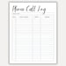 Phone Call Log Sheet Printable, Phone Call Message Log Template ...