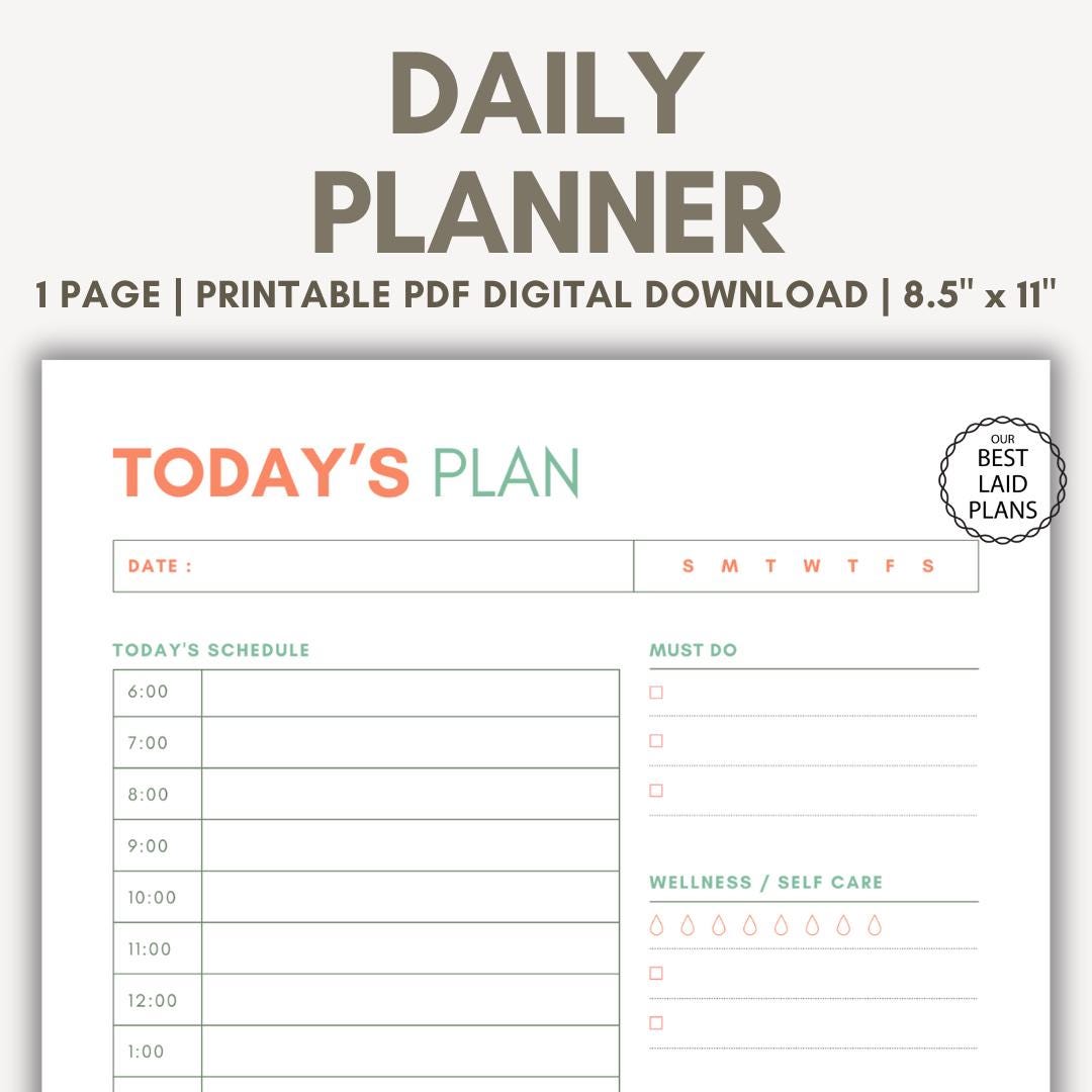 2025 Daily Planner Printable Template PDF Day Planner Digital Calendar ...