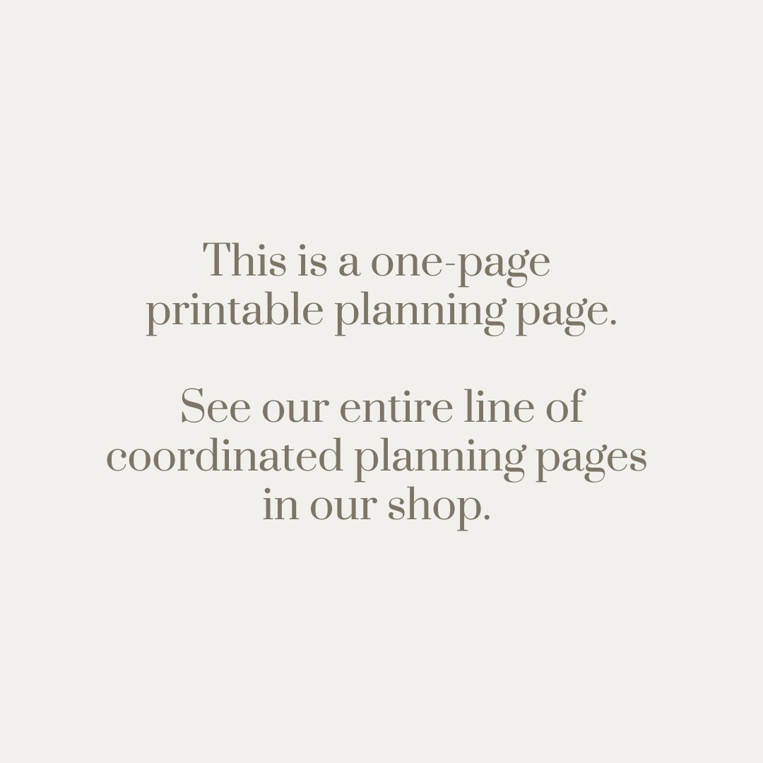 Dinner Party Planner Sheet Printable PDF Dinner Party Menu Planning ...