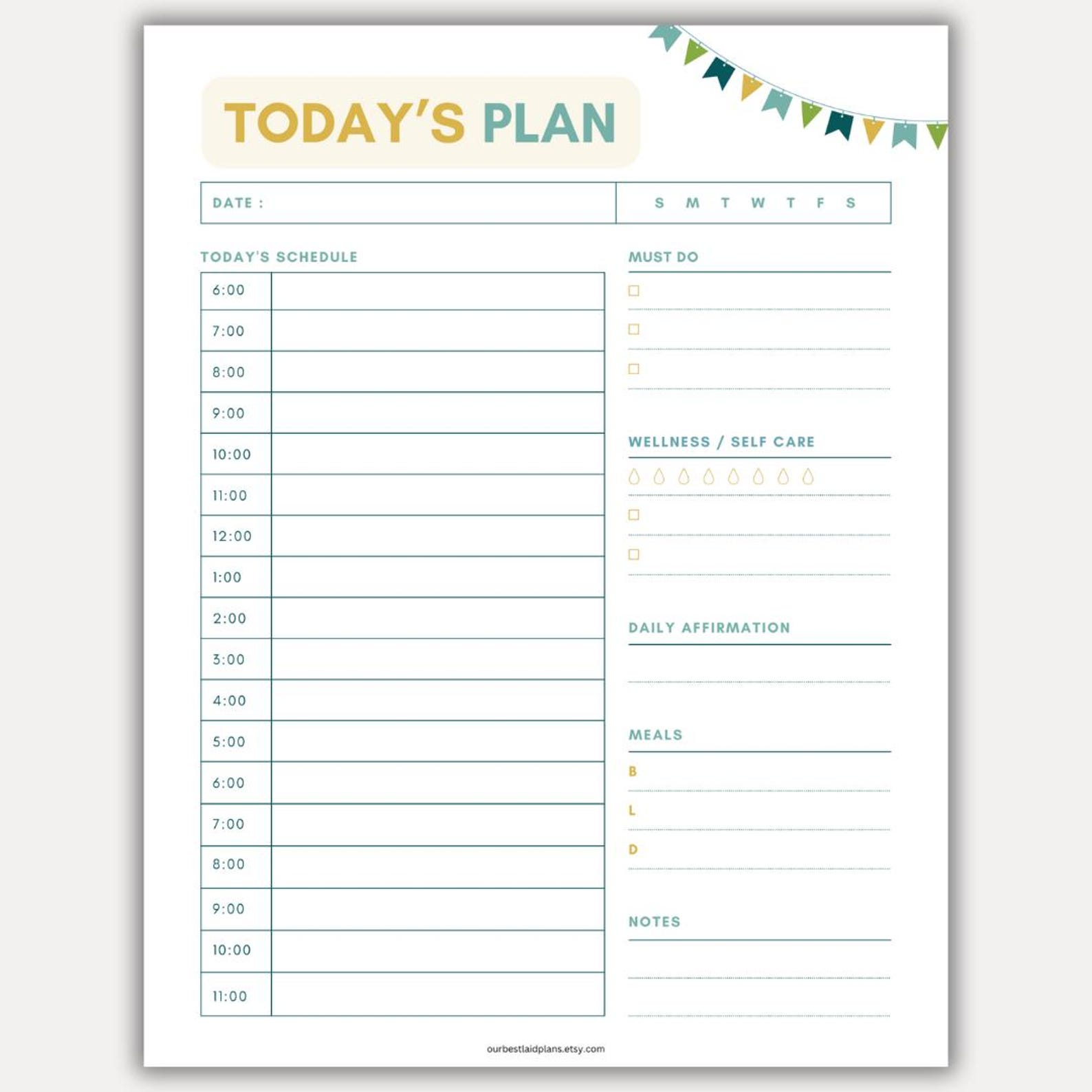 Cute Planner Printables, Cute Planner Printout, Cute Daily Planner ...