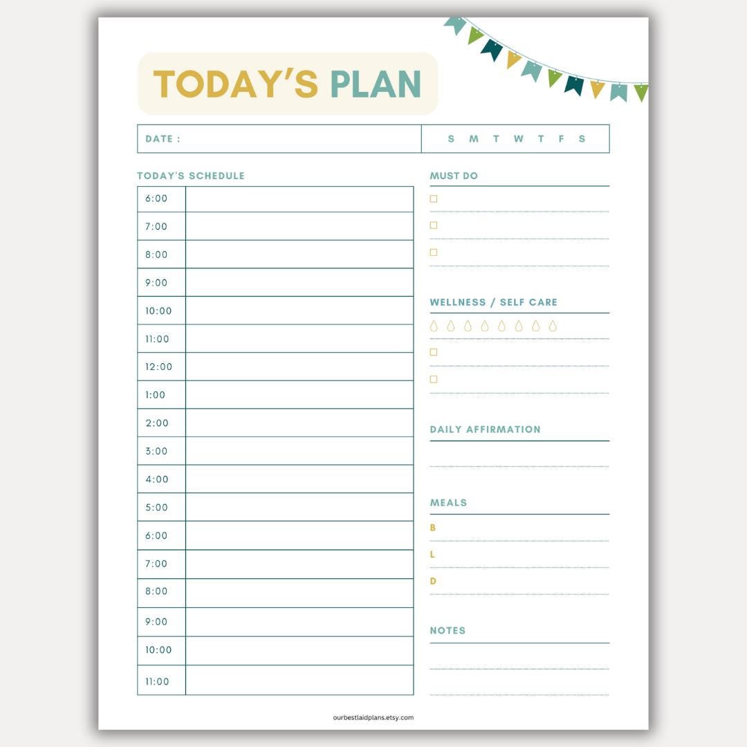 Cute Planner Printables, Cute Planner Printout, Cute Daily Planner ...