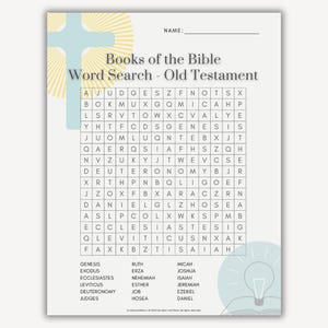 Books of the Bible Word Search Old Testament Printable, Word Find Books ...
