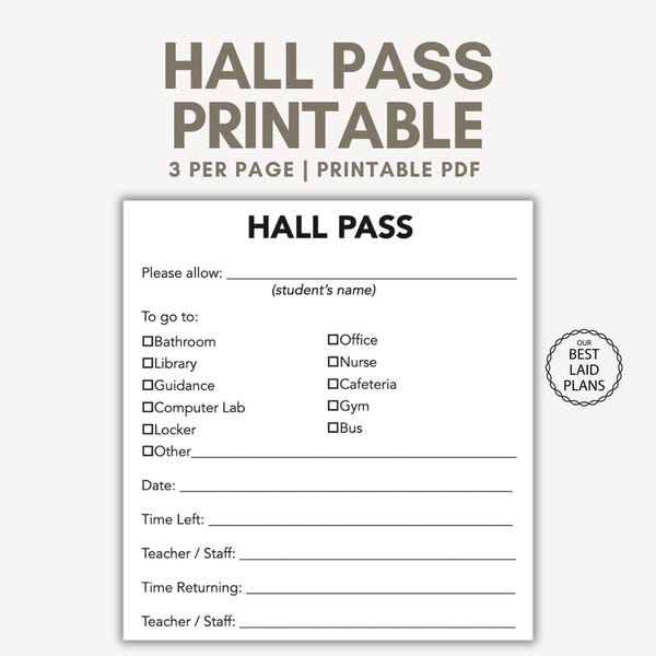 Bathroom Pass - Etsy