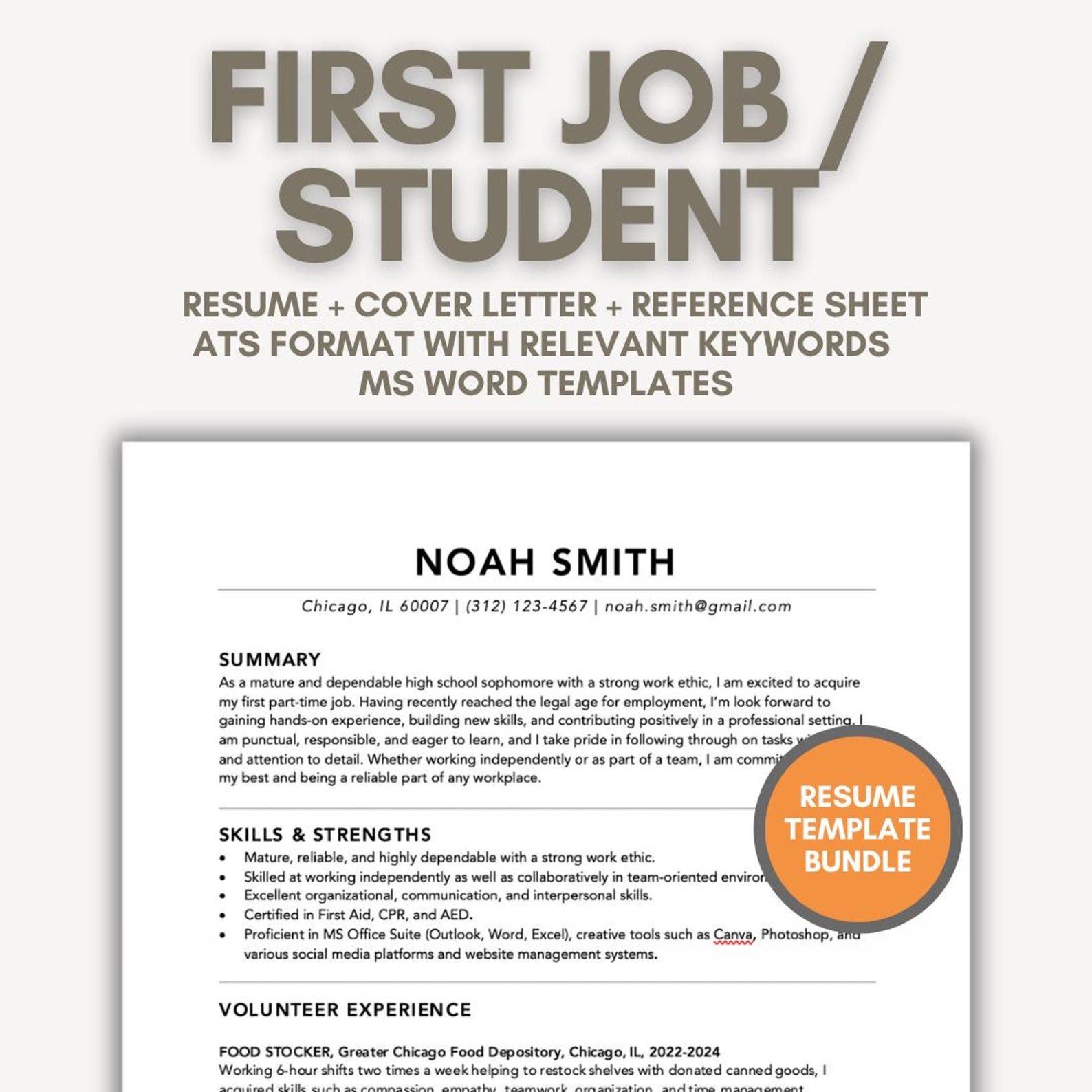First Job Resume Template With No Work Experience Sample, No Job ...