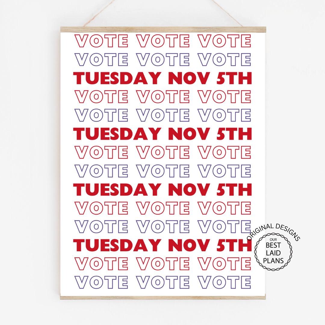 Vote Print Printable Vote Poster Vote Merch Vote Sign Vote Digital ...